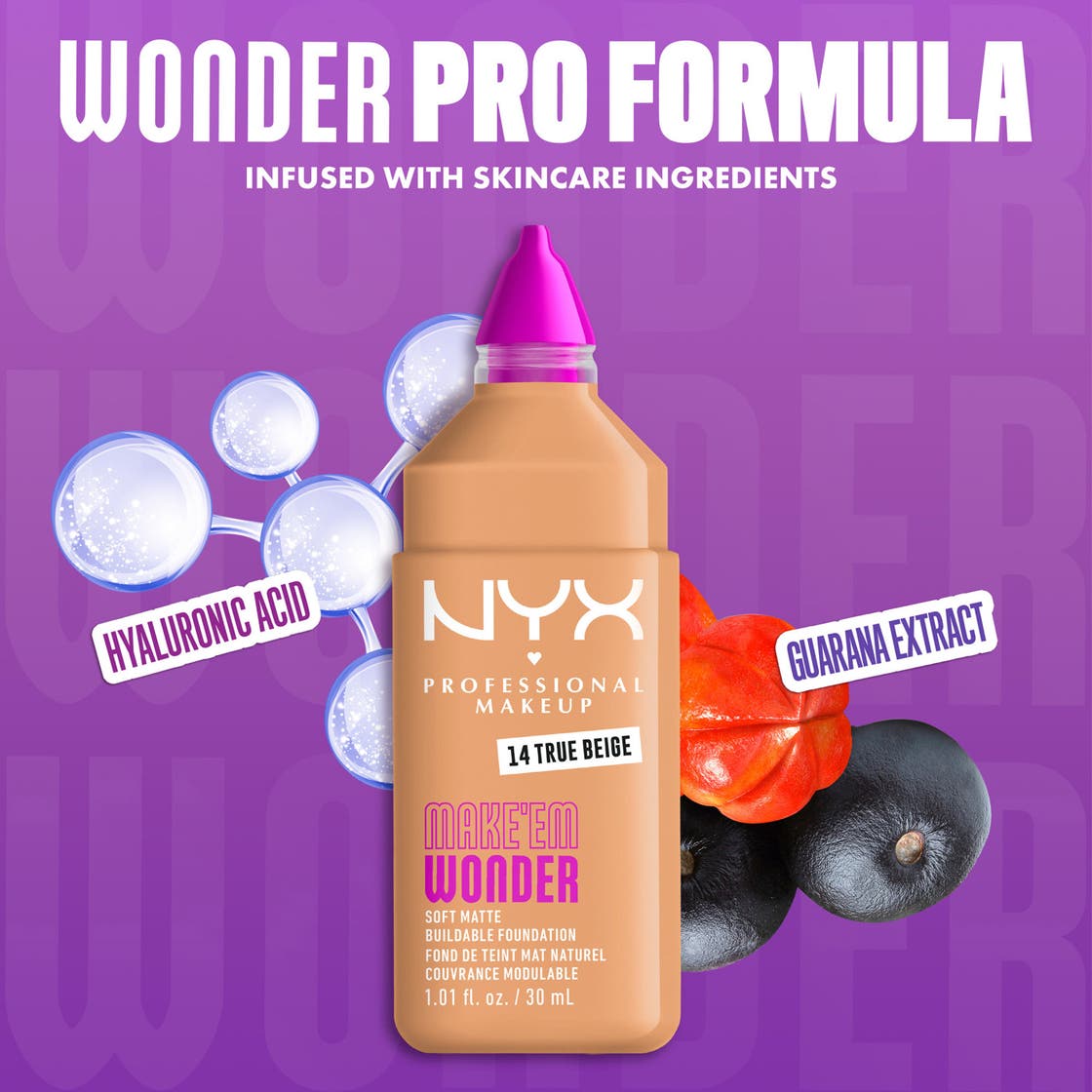 NYX Professional Makeup Make Em Wonder Foundation 14 True Beige ...