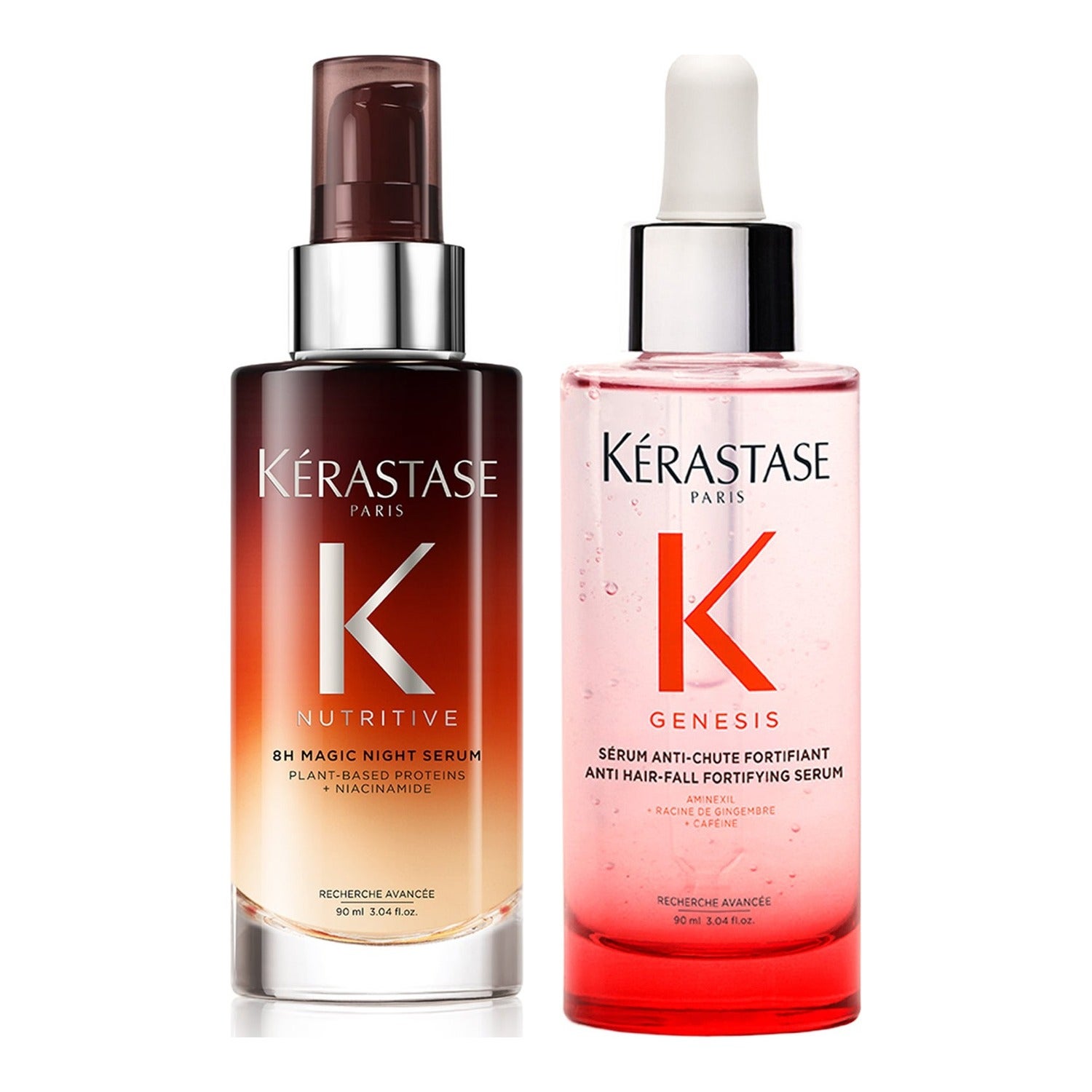 Kérastase Serum Set 8H Overnight Serum + Genesis Scalp Serum 180 ml ...