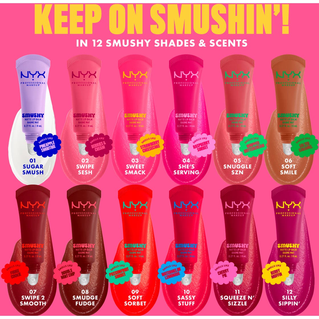 NYX Professional Makeup Smushy Matte Lip Balm 11 Squeeze N Sizzle ...