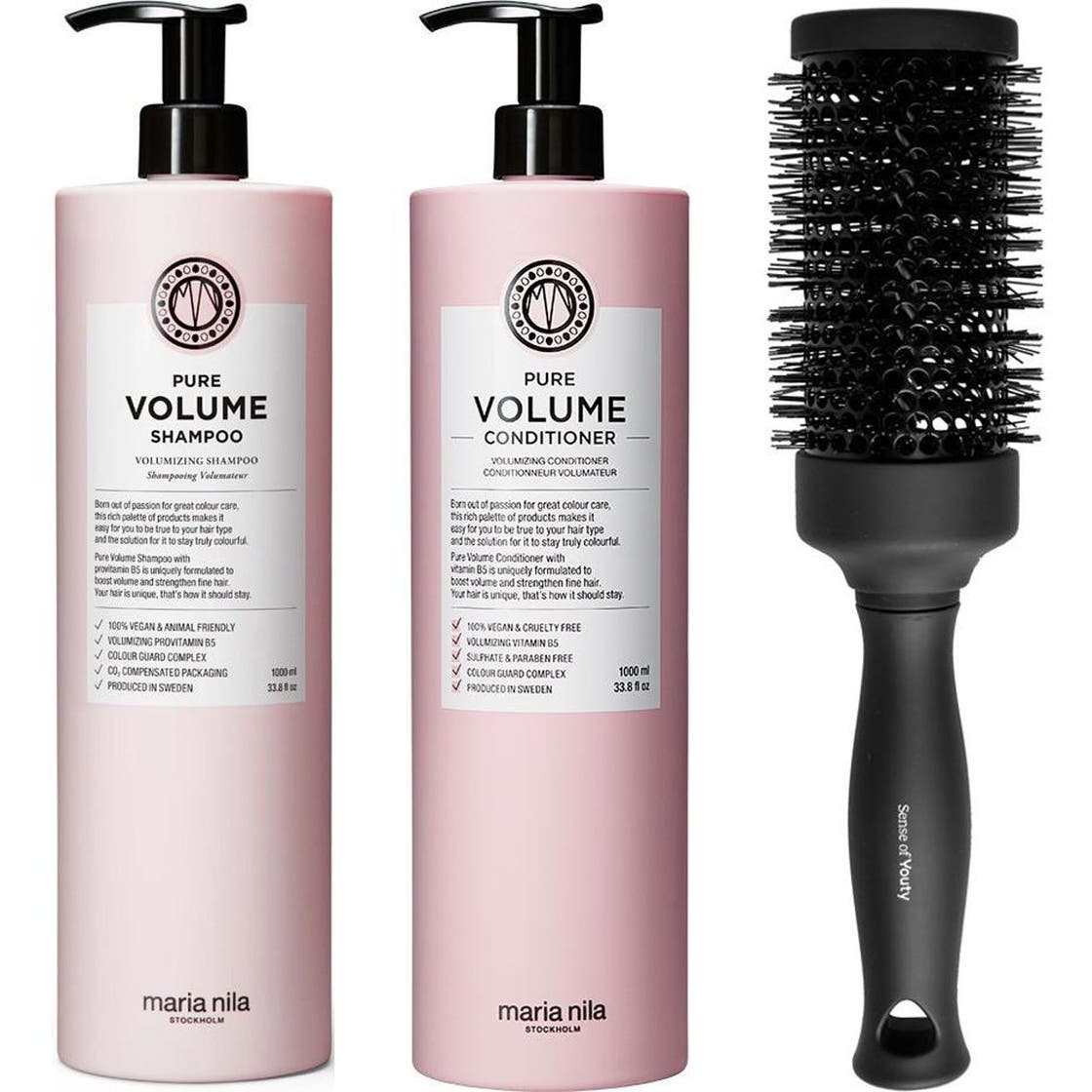 Maria Nila Pure Volume Ritual Set Shampoo 1000 ml, Conditioner 1000 ml ...